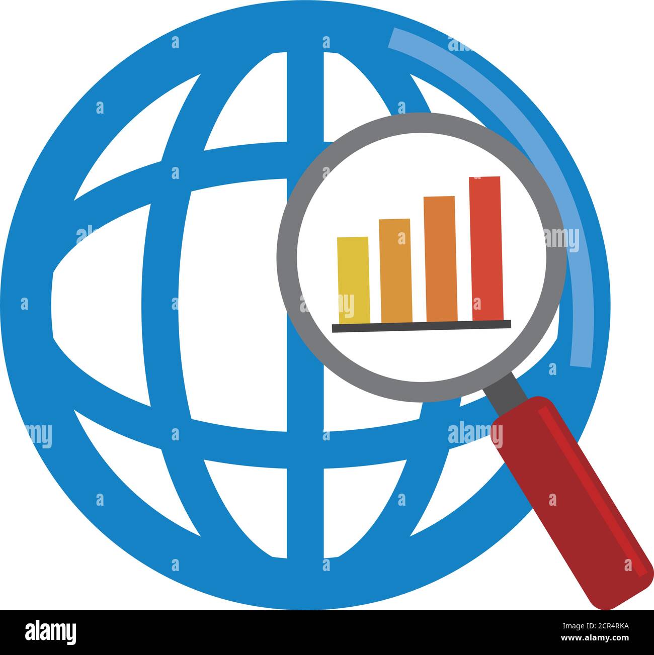 data analysis, world magnifier diagram financial report vector ...