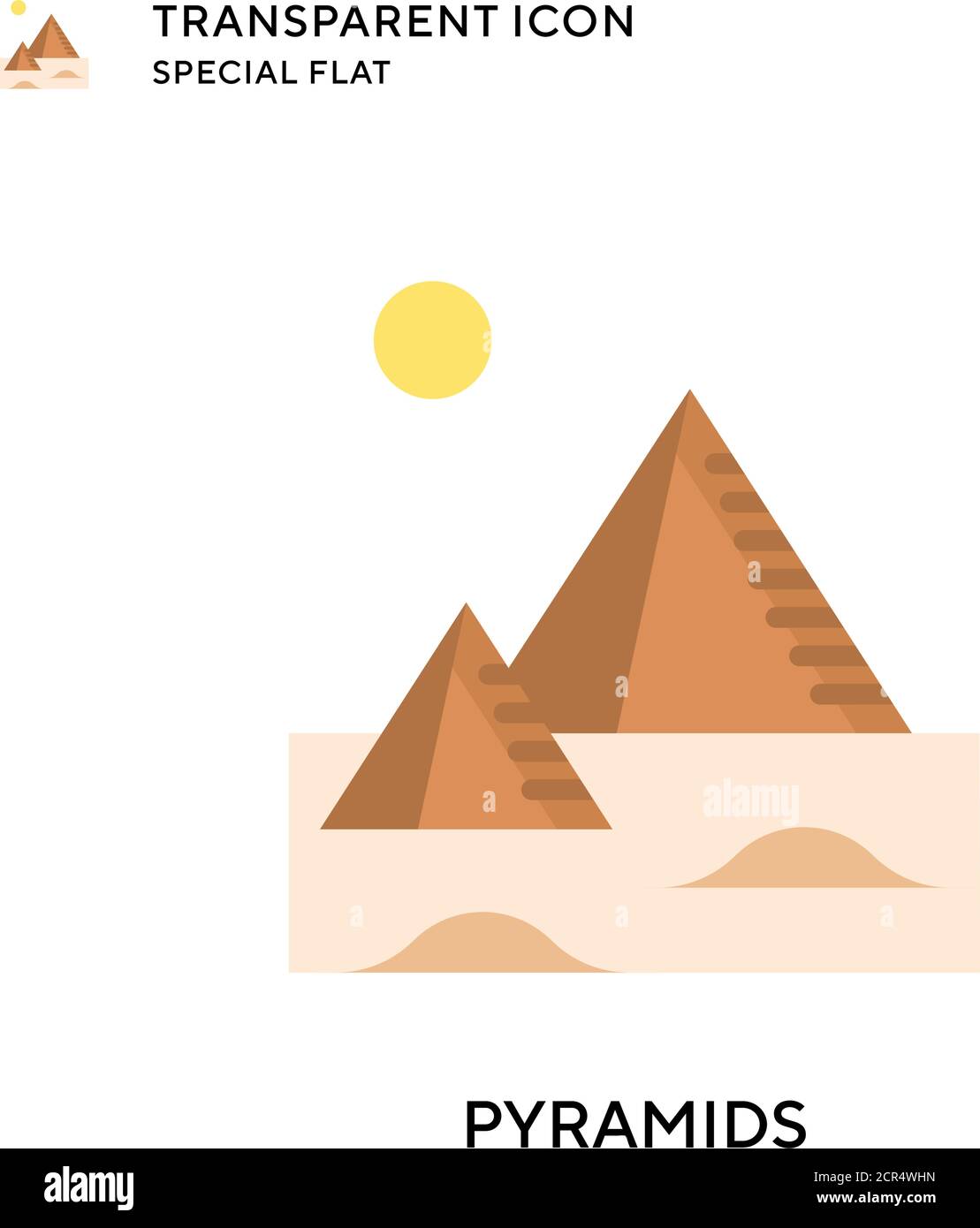Pyramids vector icon. Flat style illustration. EPS 10 vector Stock ...