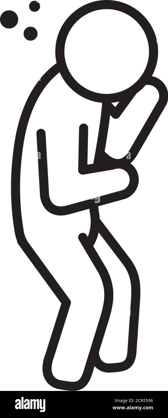 pictogram man in sleeping position icon over white background, line ...