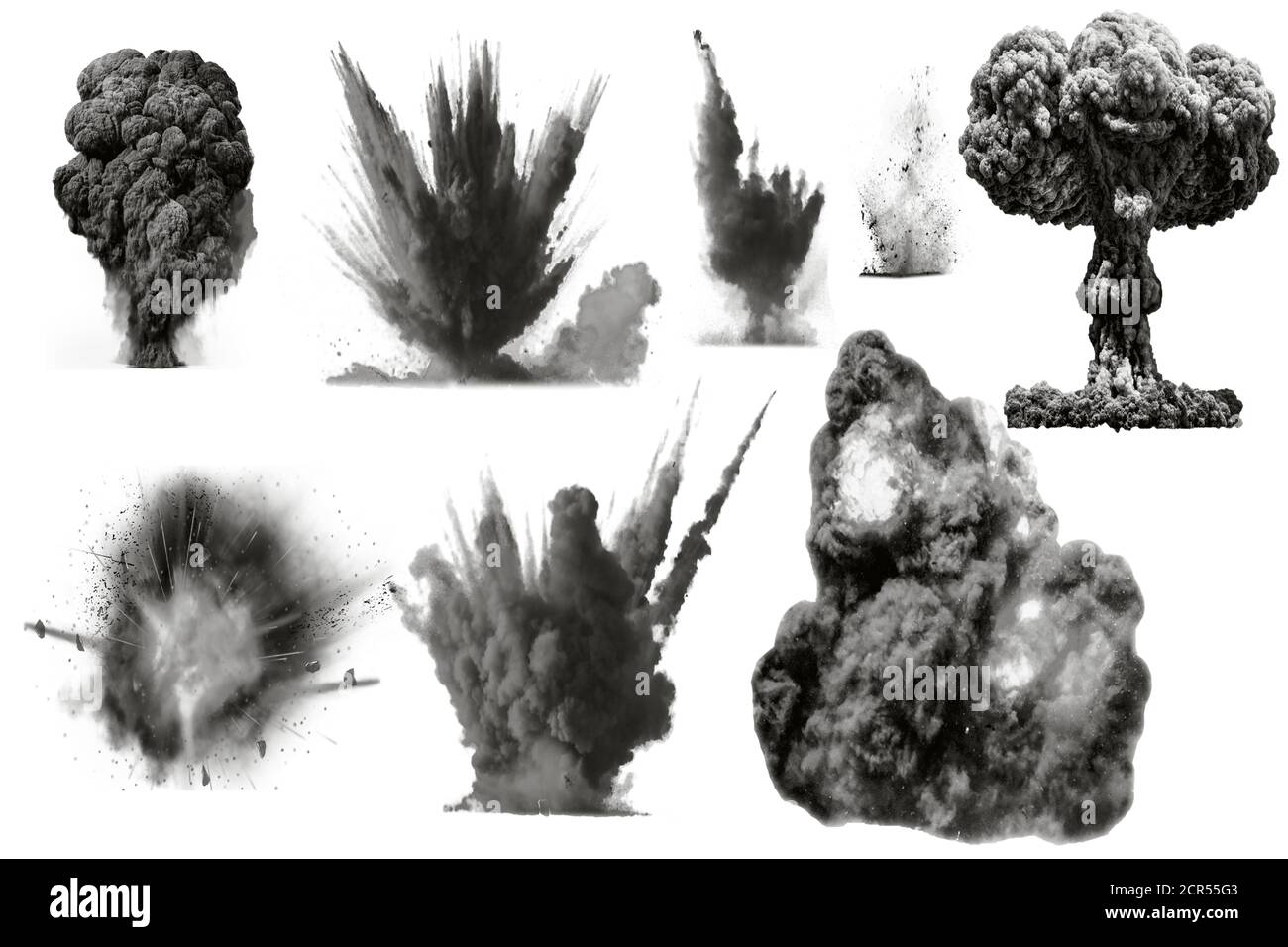 Assorted explosion effects on transparent background Stock Vector Image ...