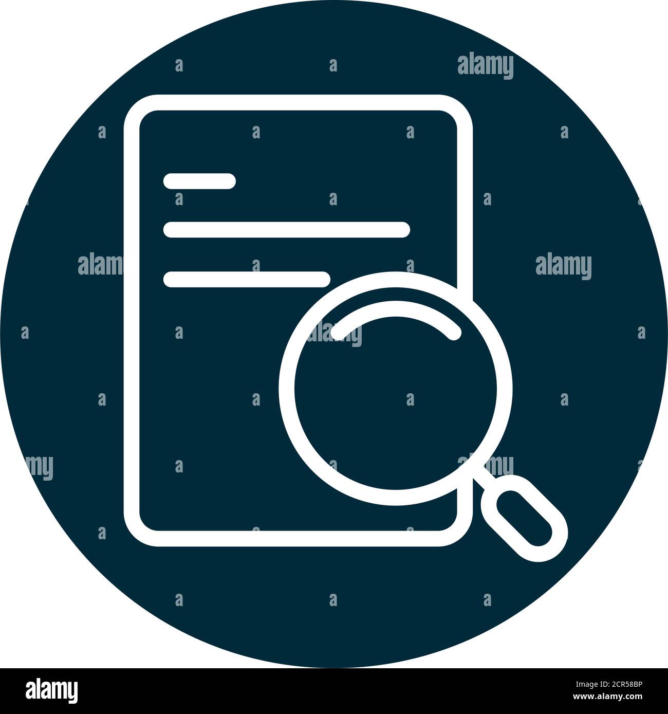 search icon, document data network magnifier vector illustration block ...