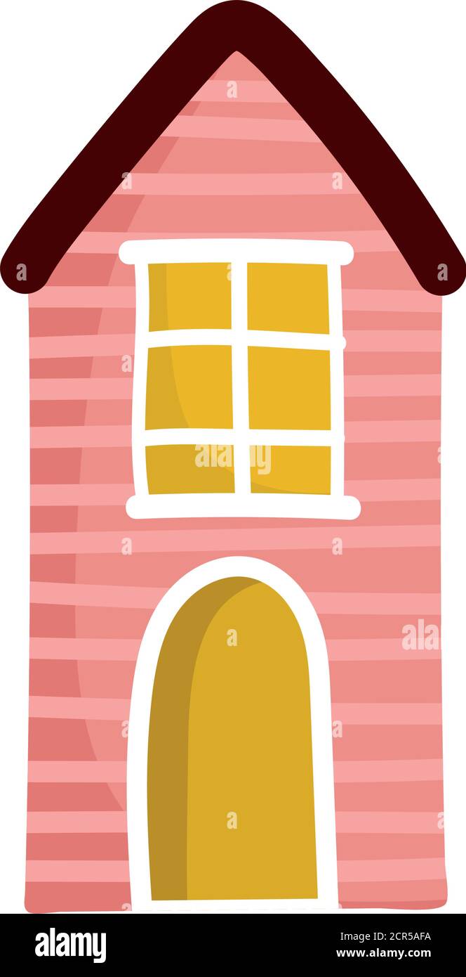 cottage home residential cartoon isolated design white background ...