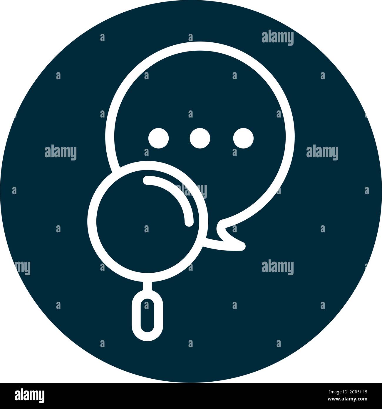 search icon, speech bubble message magnifier vector illustration block ...