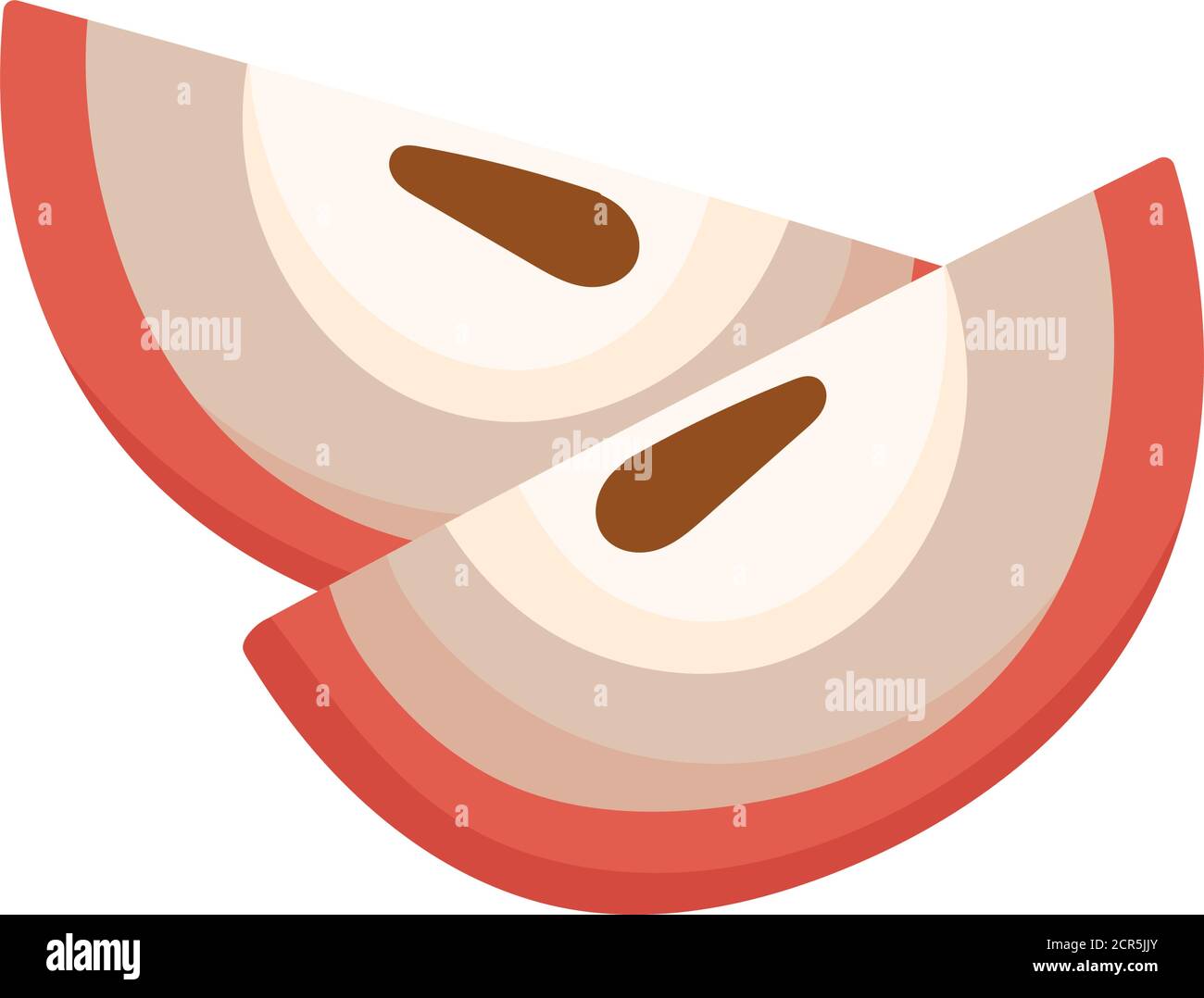 half apple pieces fruits isolated design white background vector ...