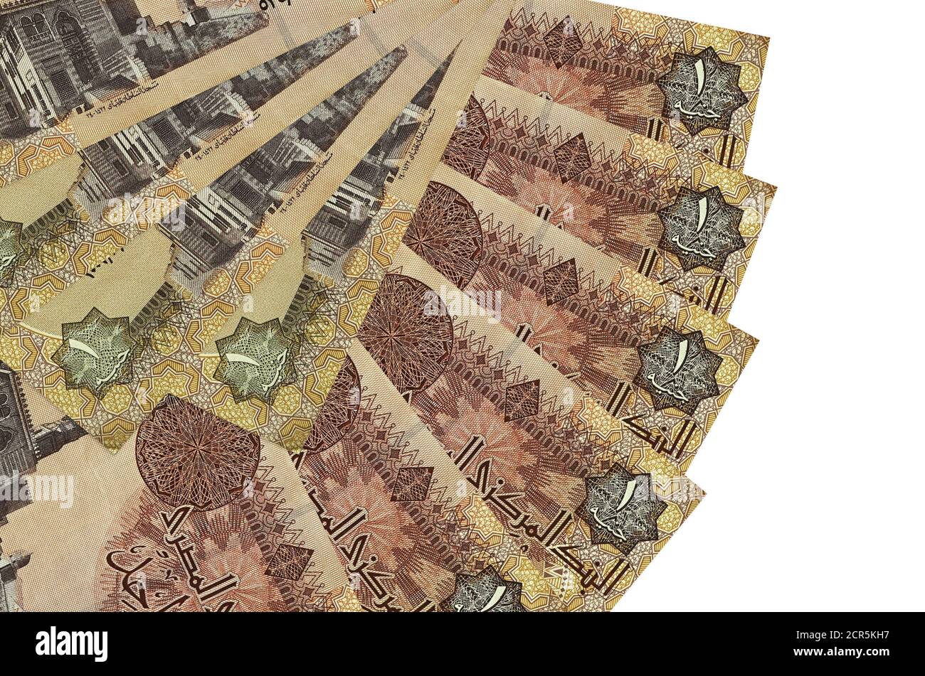 1 Egyptian pound bills lies isolated on white background with copy ...