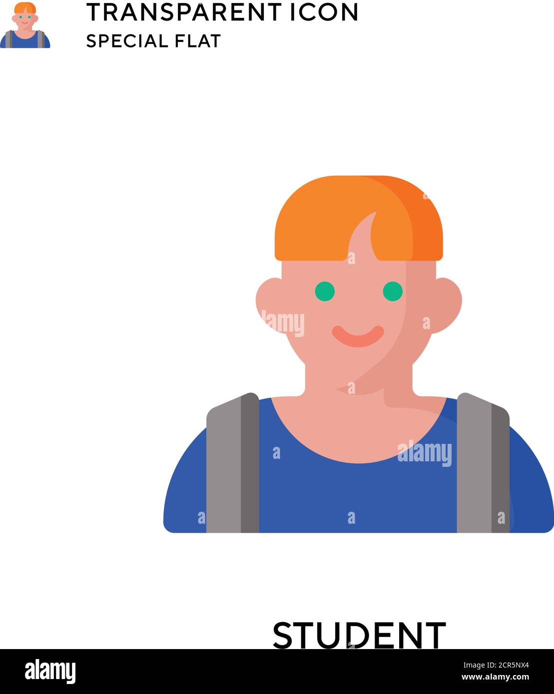 Student vector icon. Flat style illustration. EPS 10 vector Stock ...