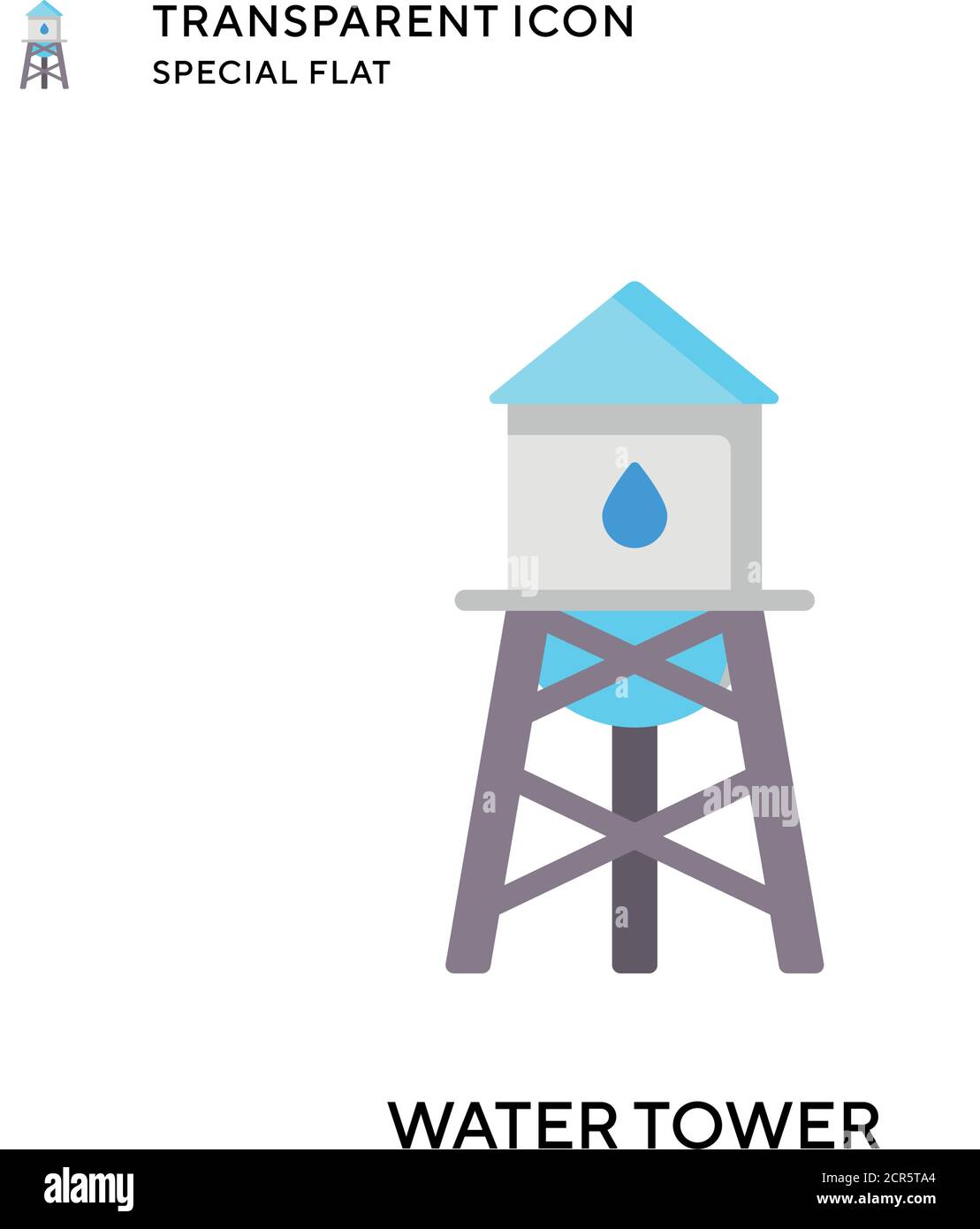 Water tower vector icon. Flat style illustration. EPS 10 vector Stock ...