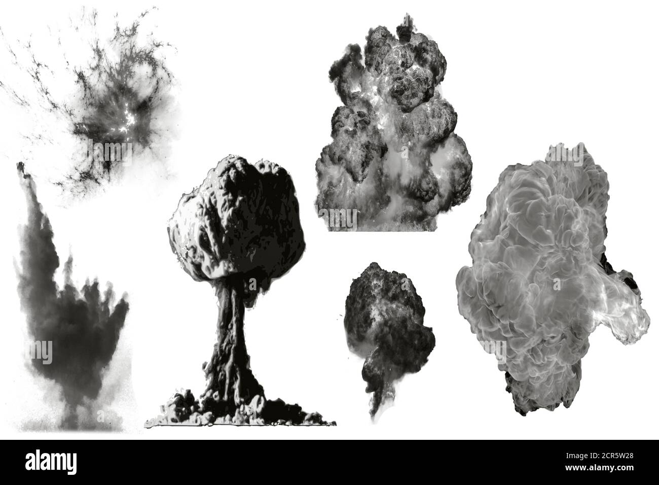 Assorted explosion effects on transparent background Stock Vector Image ...