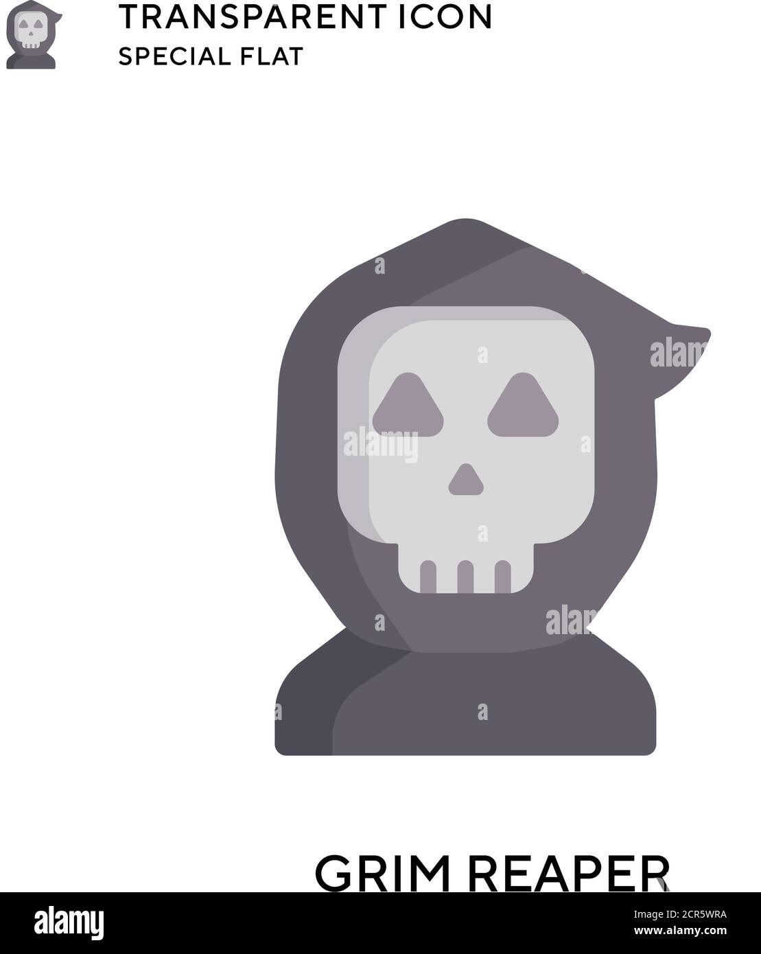 Grim reaper vector icon. Flat style illustration. EPS 10 vector Stock ...