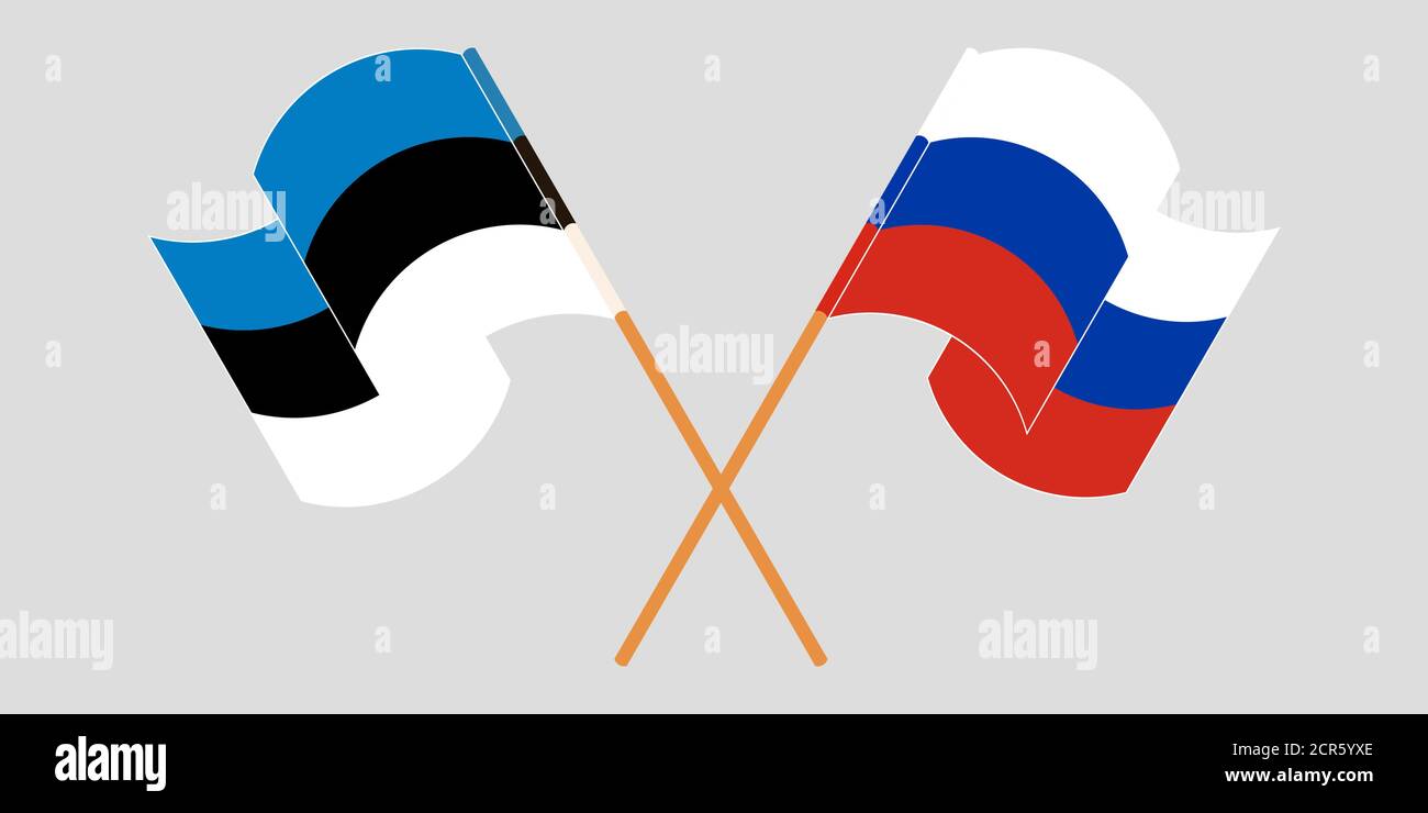 Crossed and waving flags of Estonia and Russia. Vector illustration Stock Vector Image & Art - Alamy