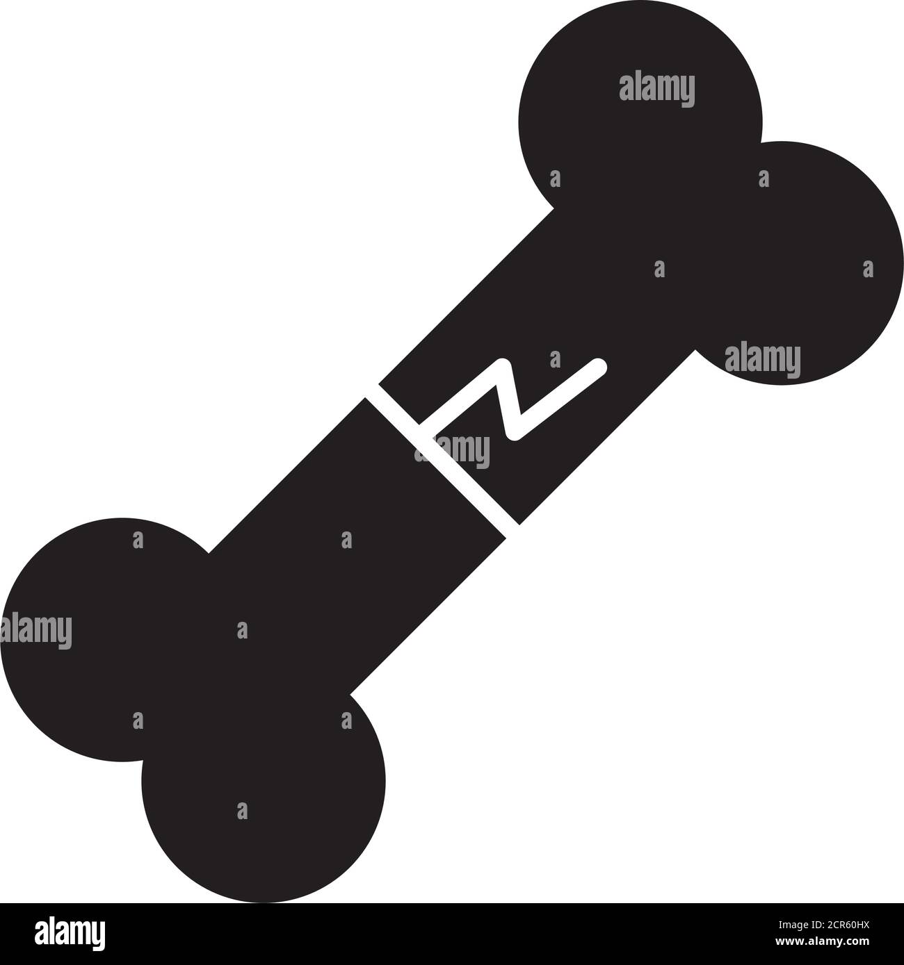 broken bone icon over white background, silhouette style, vector ...