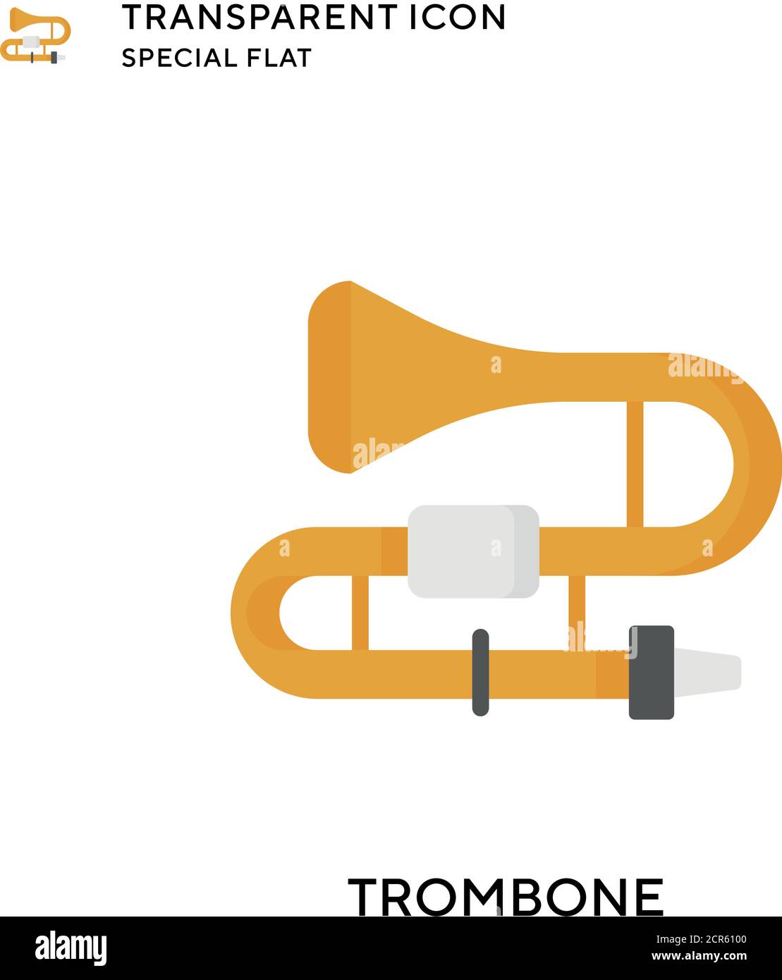Trombone vector icon. Flat style illustration. EPS 10 vector Stock ...