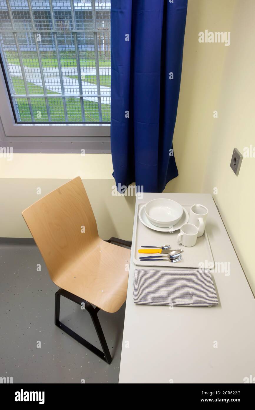 Prison cell, prison, correctional facility, Düsseldorf, North Rhine ...
