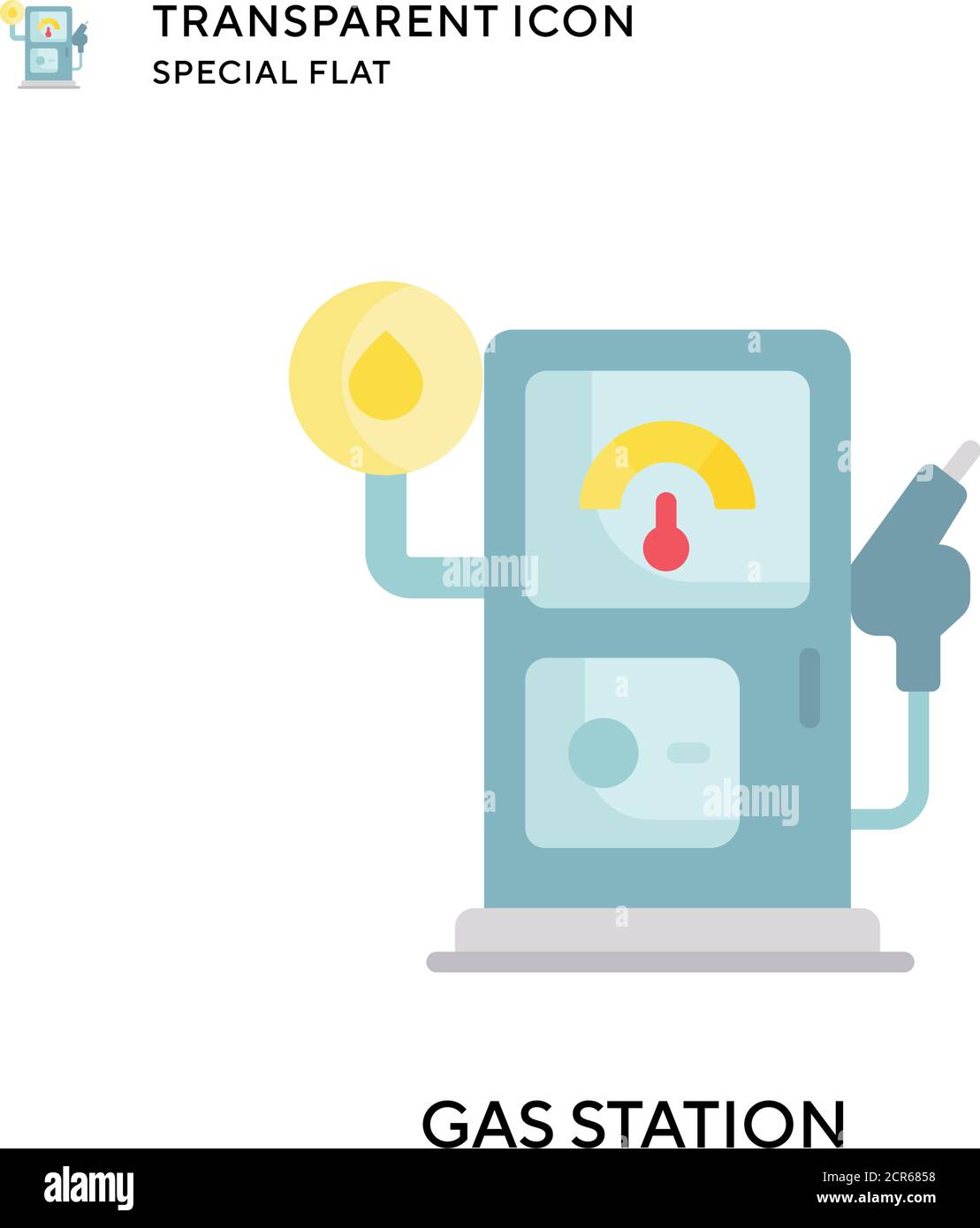 Gas station vector icon. Flat style illustration. EPS 10 vector Stock ...