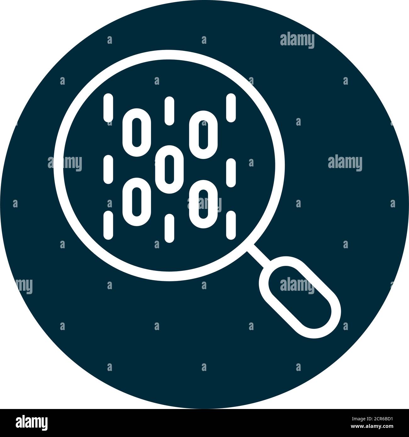 search icon, magnifying glass binary interface internet vector ...