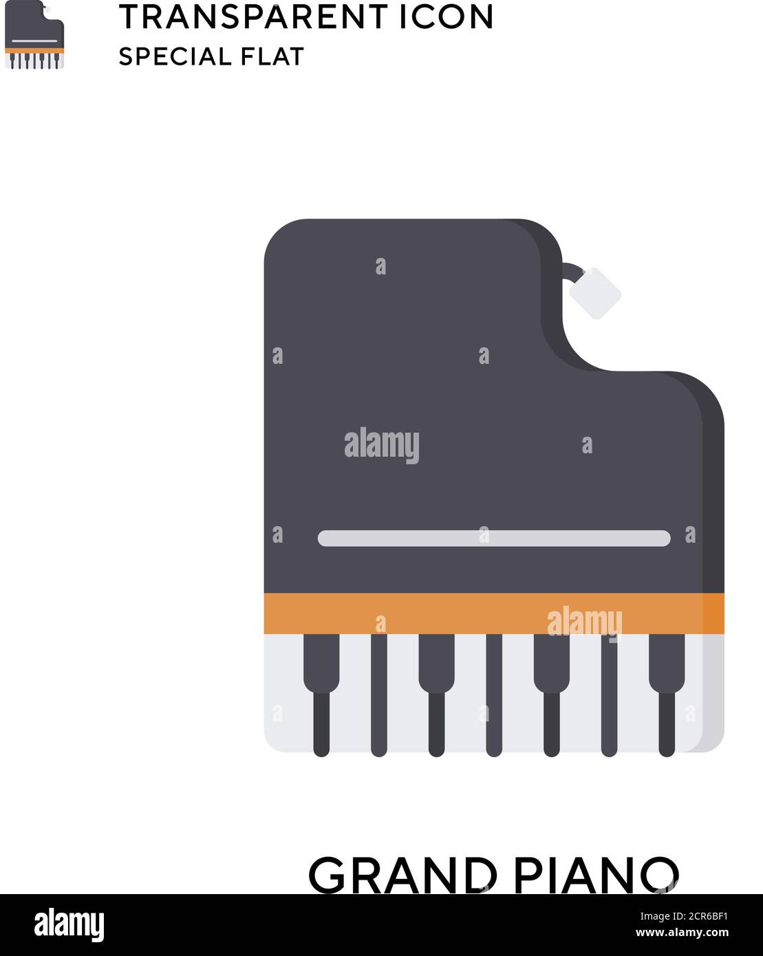 Grand piano vector icon. Flat style illustration. EPS 10 vector Stock ...