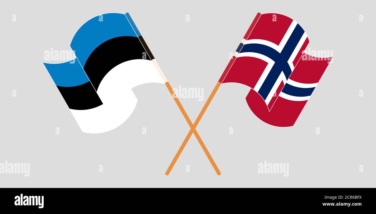 Crossed and waving flags of Estonia and Norway. Vector illustration Stock Vector Image & Art - Alamy