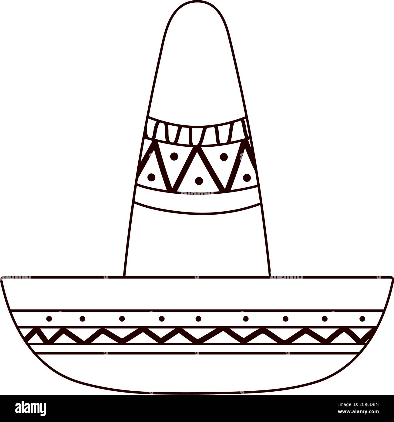 mexican hat traditional isolated icon over white background vector ...