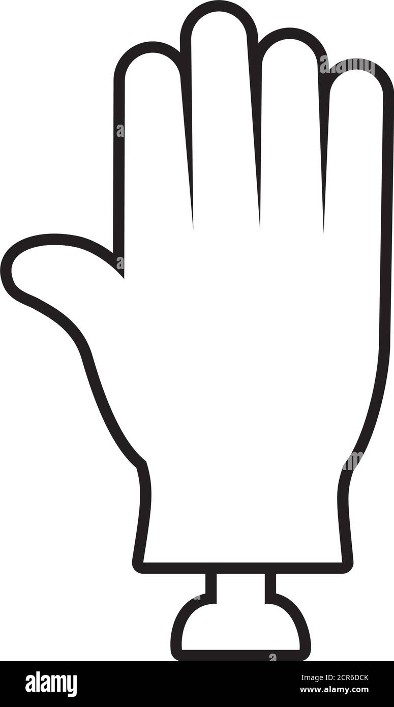 human hand icon over white background, line style, vector illustration ...