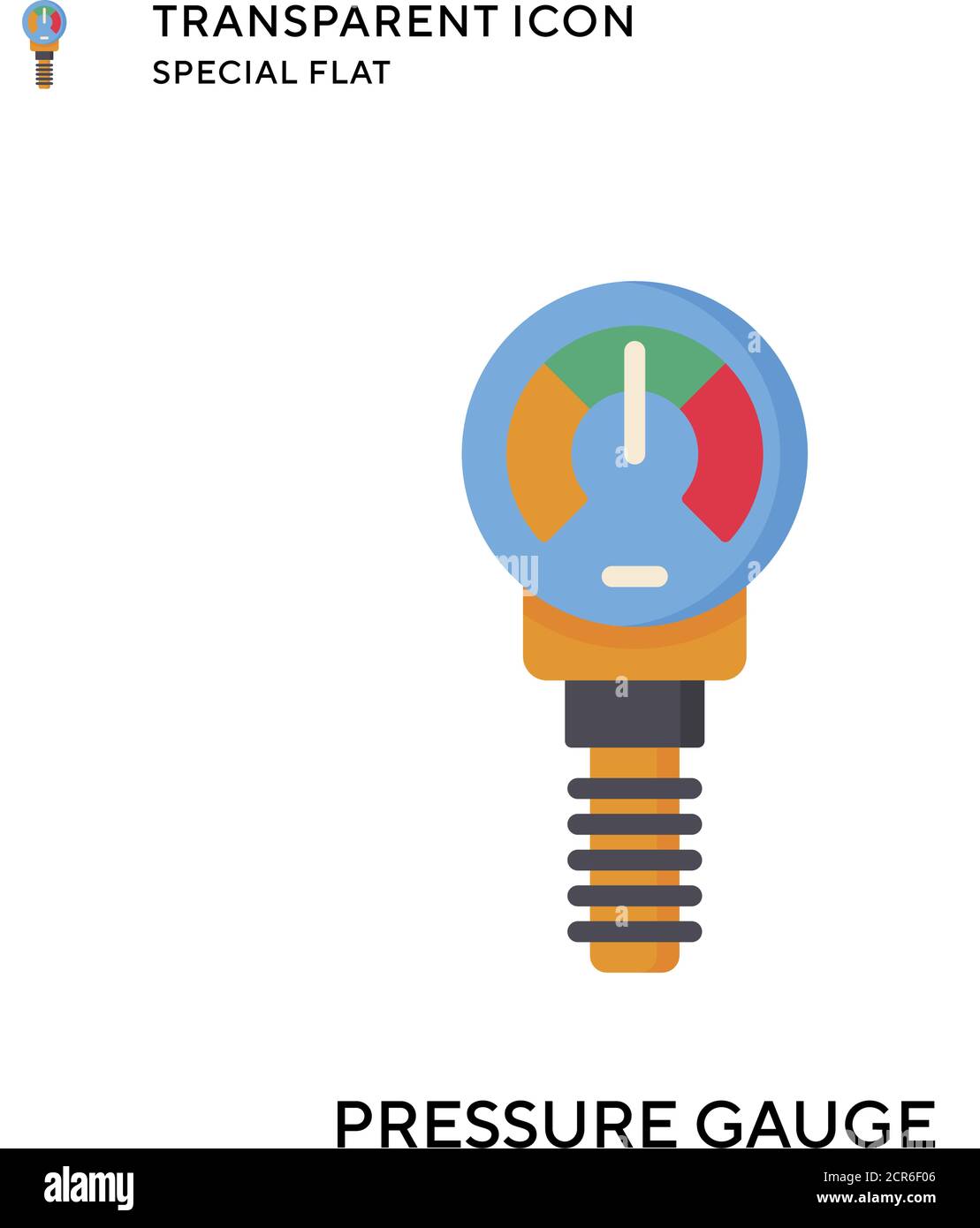 Pressure gauge vector icon. Flat style illustration. EPS 10 vector ...