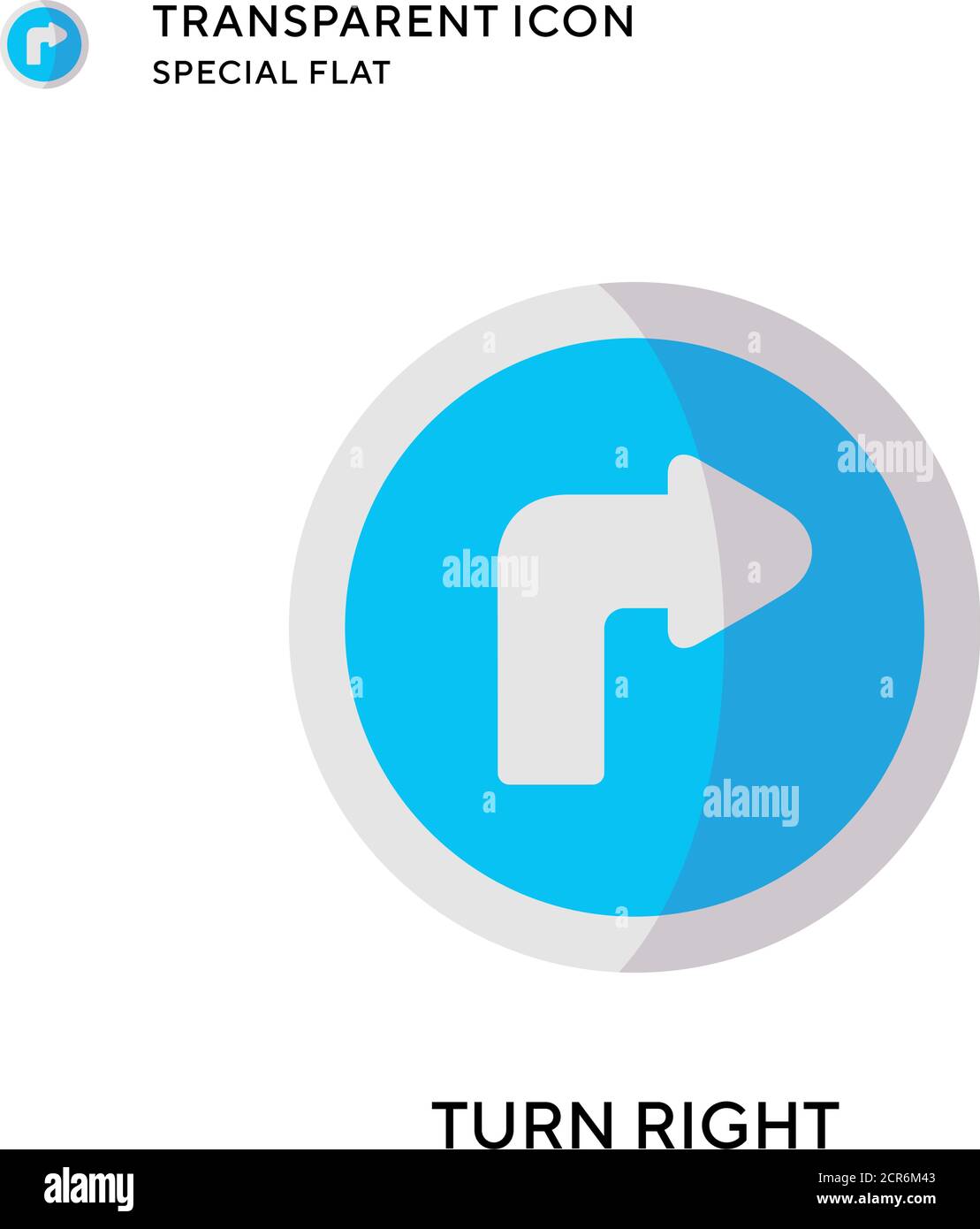 Turn right vector icon. Flat style illustration. EPS 10 vector Stock ...