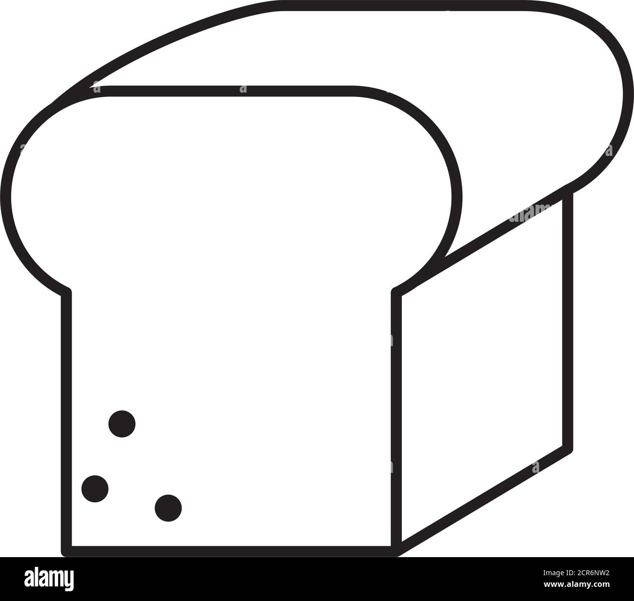 bread loaf icon over white background, line style, vector illustration ...