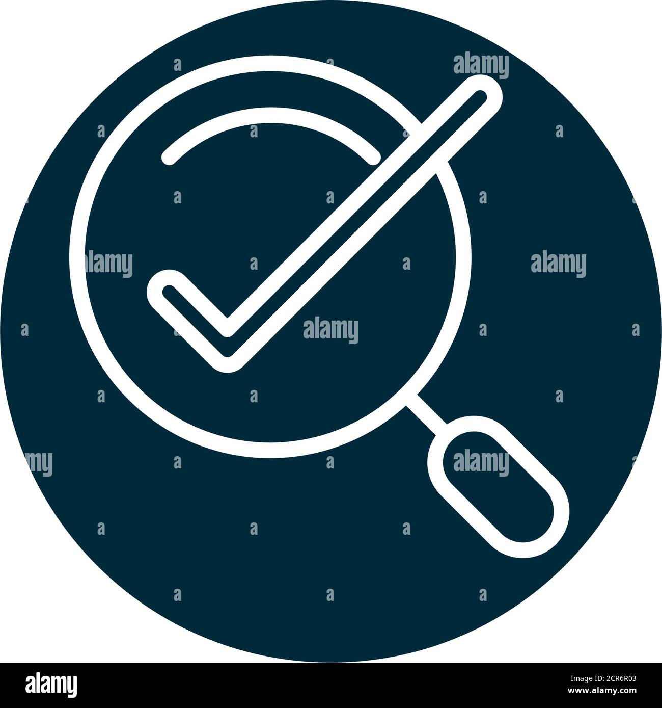 search icon, check mark magnifying glass vector illustration block and ...