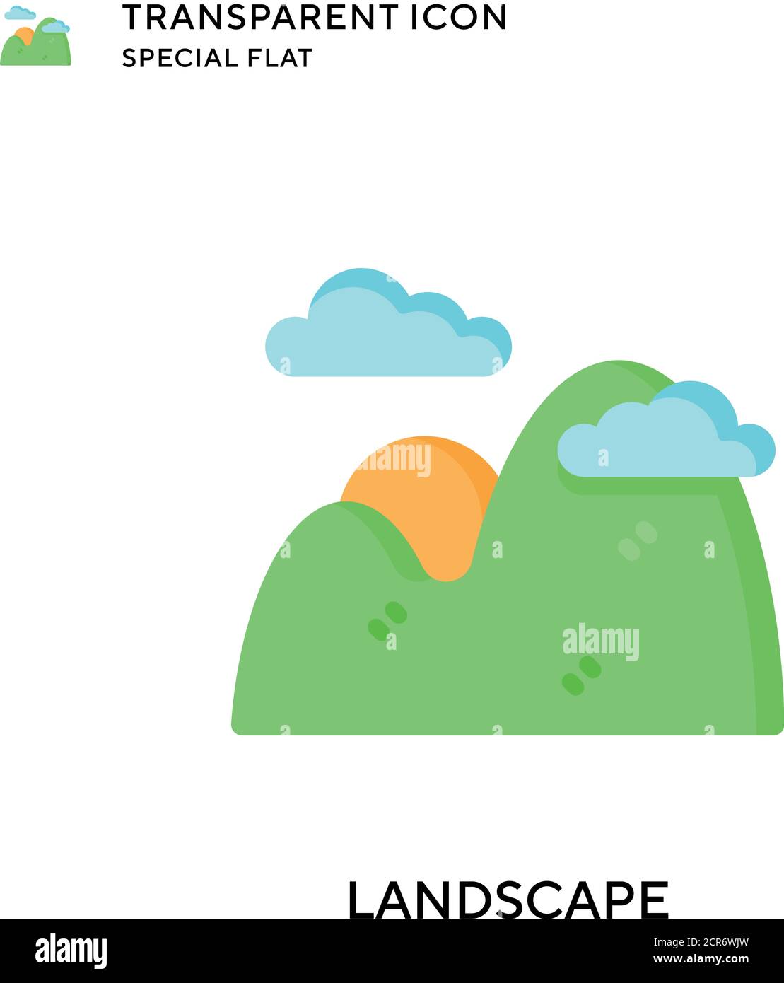 Landscape vector icon. Flat style illustration. EPS 10 vector Stock ...
