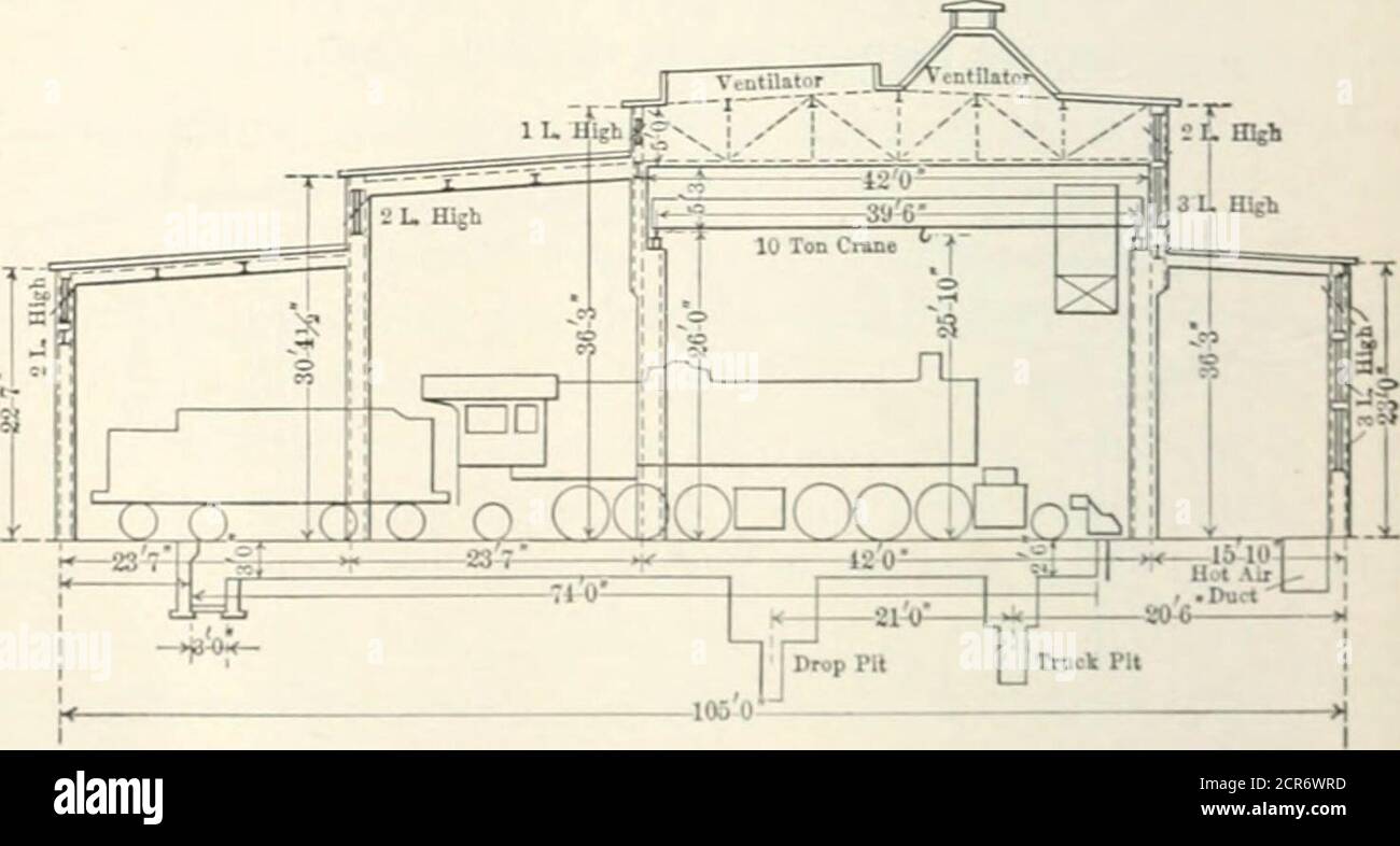 . Railroad structures and estimates . -105^ B. R. & P. RY. ENGINE HOUSE ...