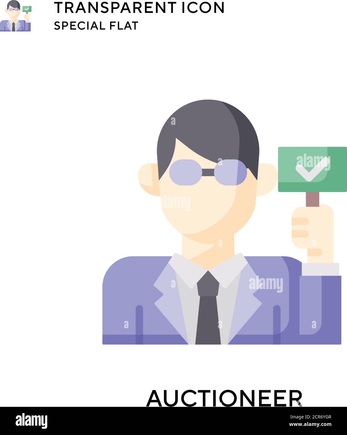 Auctioneer vector icon. Flat style illustration. EPS 10 vector Stock ...