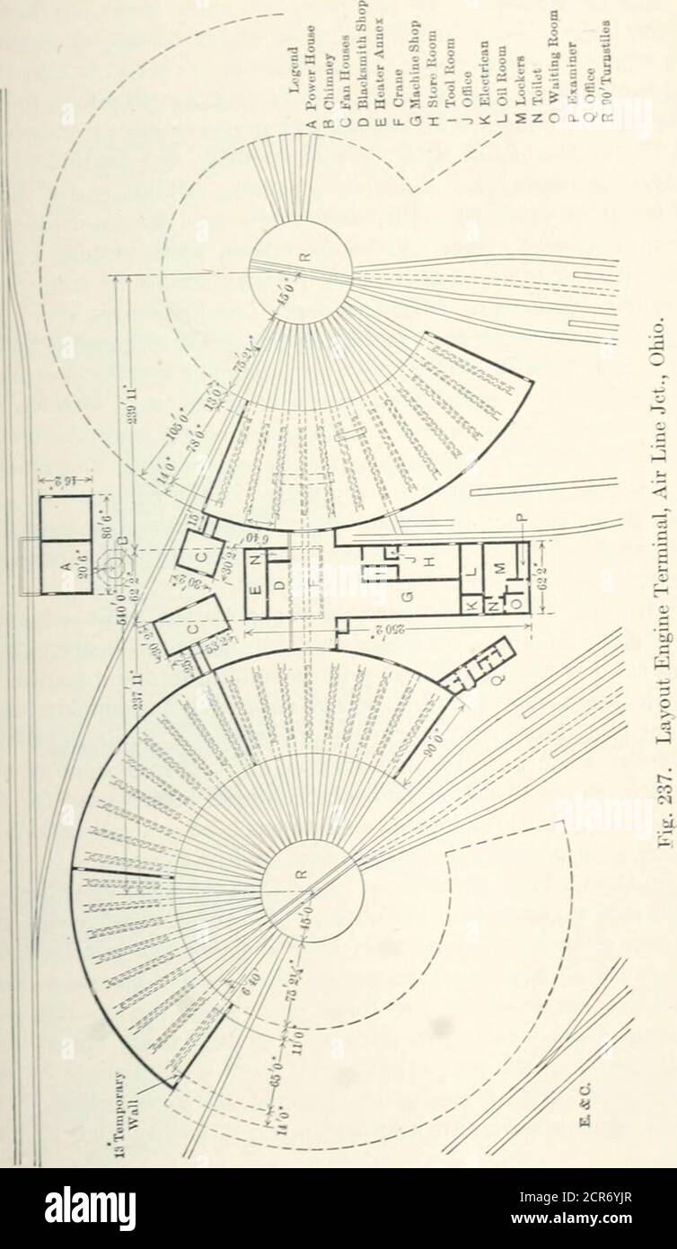 . Railroad structures and estimates . Fig. 236. Layout Engine Terminal ...