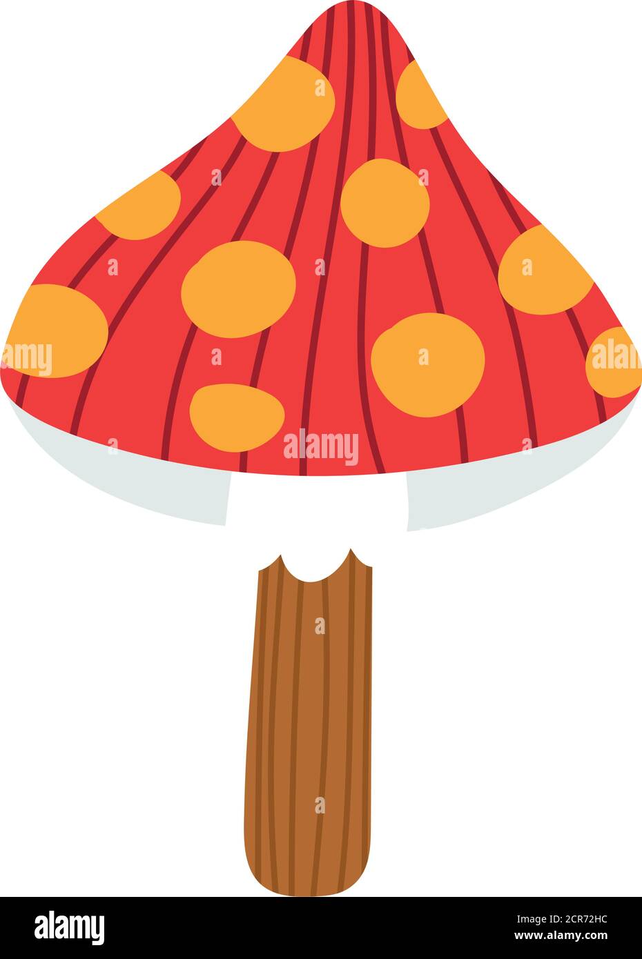 cartoon mushroom season plant isolated design white background vector ...