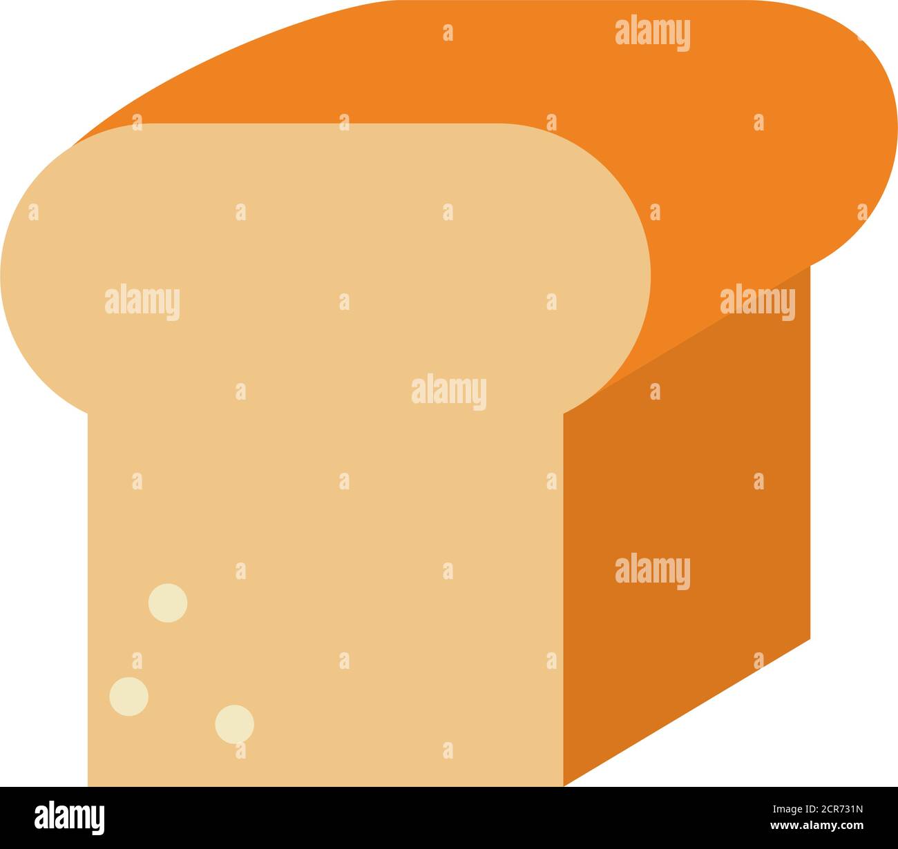 bread loaf icon over white background, flat style, vector illustration ...