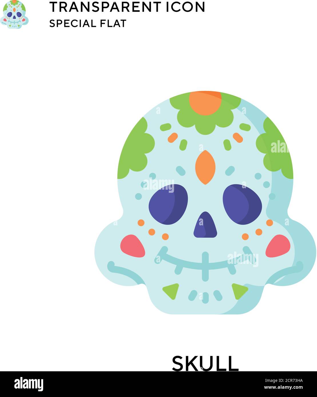 Skull vector icon. Flat style illustration. EPS 10 vector Stock Vector ...