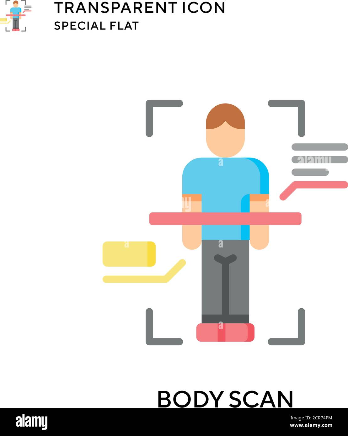 Body scan vector icon. Flat style illustration. EPS 10 vector Stock ...