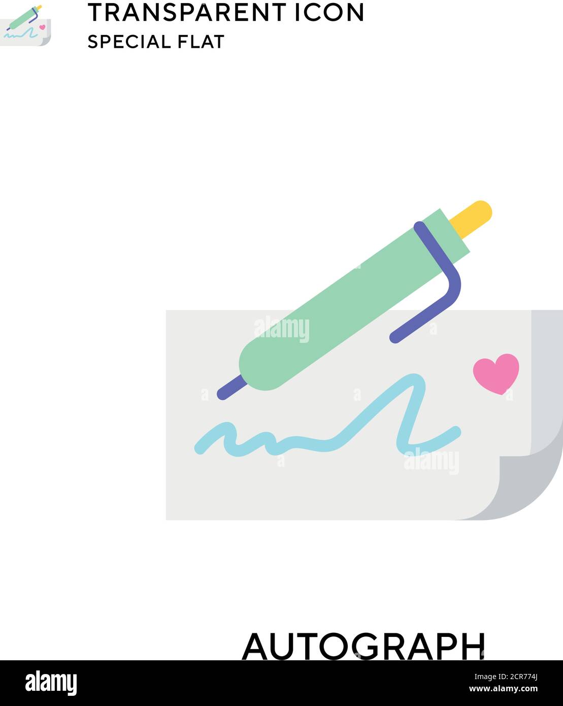 Autograph vector icon. Flat style illustration. EPS 10 vector Stock ...