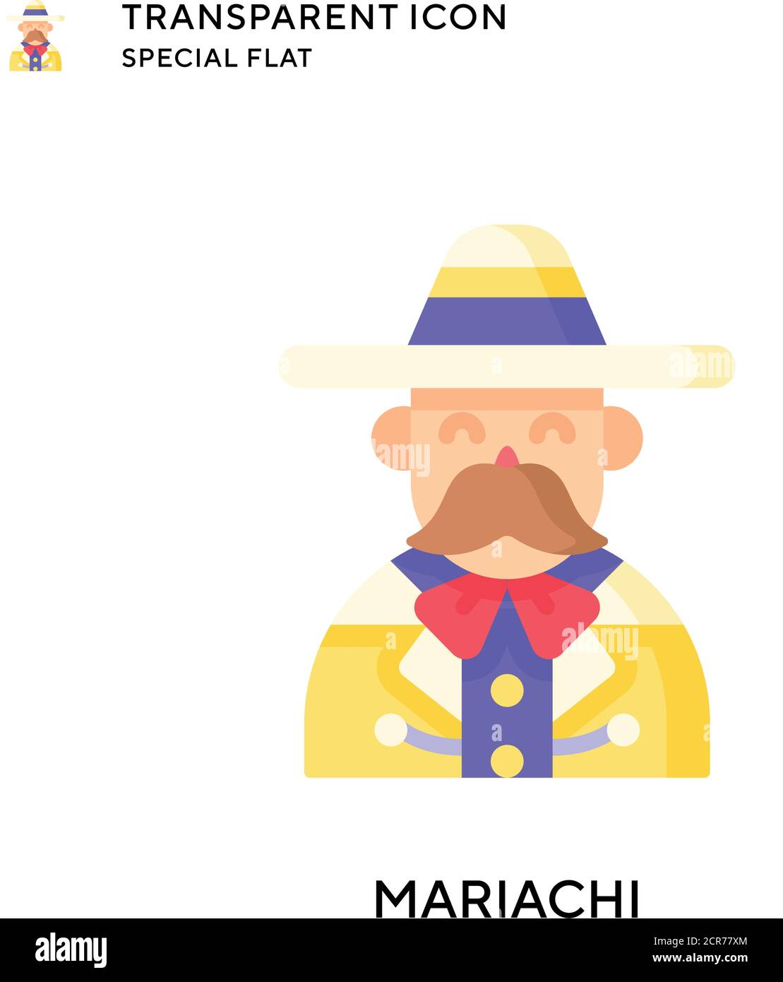 Mariachi vector icon. Flat style illustration. EPS 10 vector Stock ...