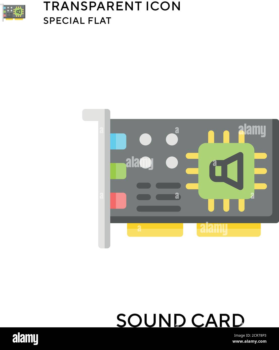 Sound card vector icon. Flat style illustration. EPS 10 vector Stock ...