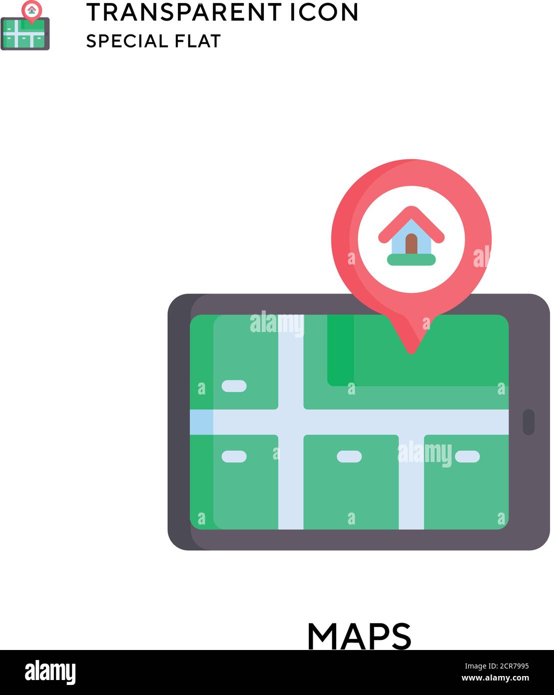 Maps vector icon. Flat style illustration. EPS 10 vector Stock Vector ...