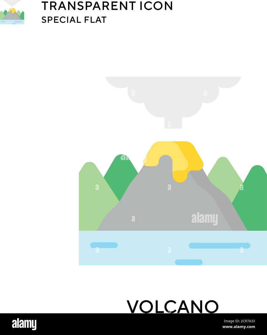 Volcano vector icon. Flat style illustration. EPS 10 vector Stock ...