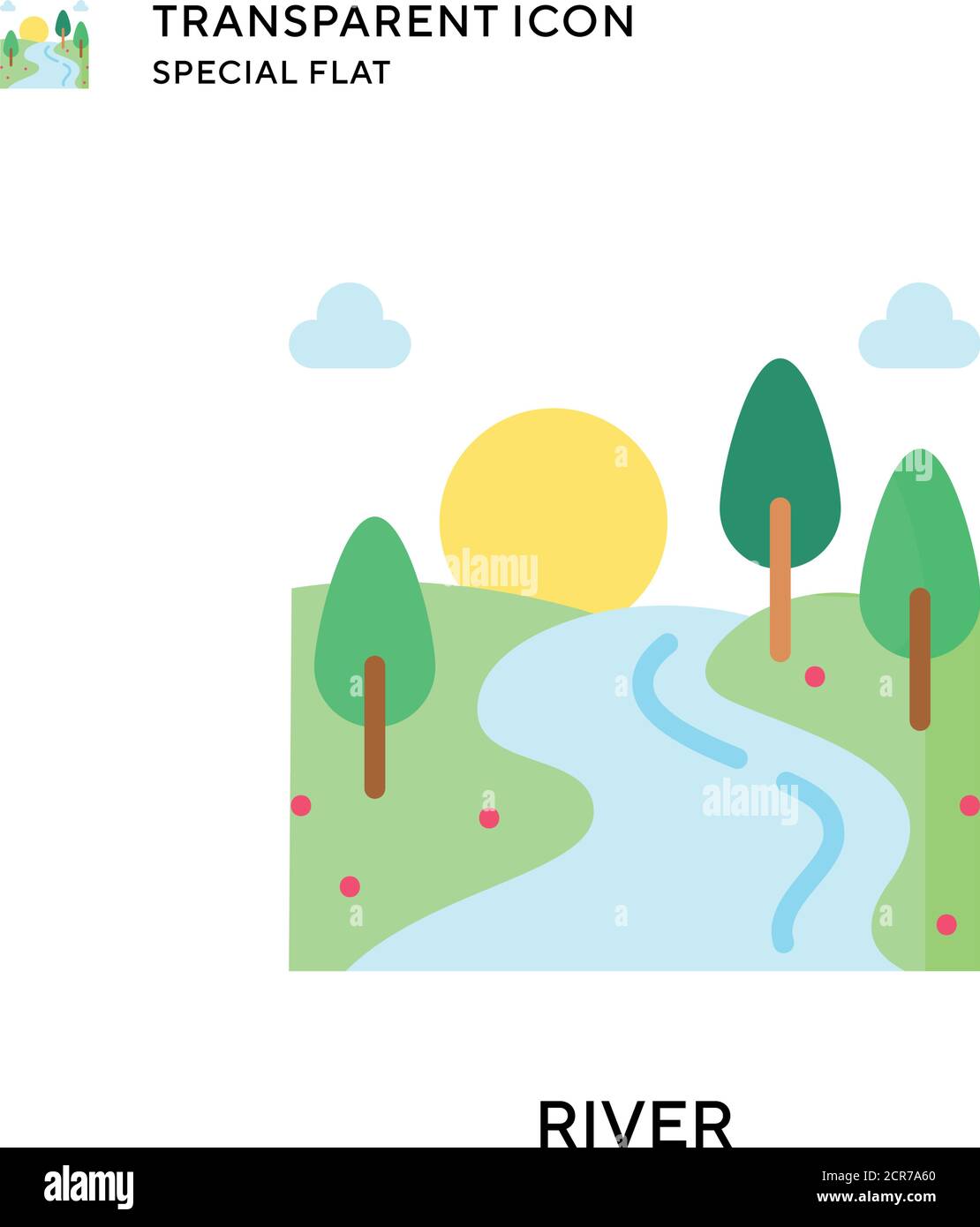 River vector icon. Flat style illustration. EPS 10 vector Stock Vector ...