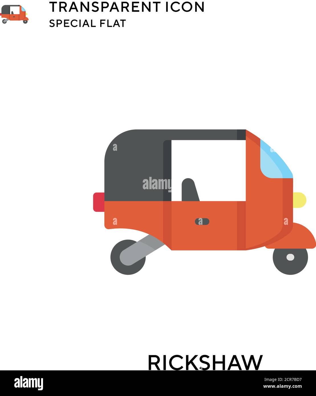 Rickshaw vector icon. Flat style illustration. EPS 10 vector Stock ...