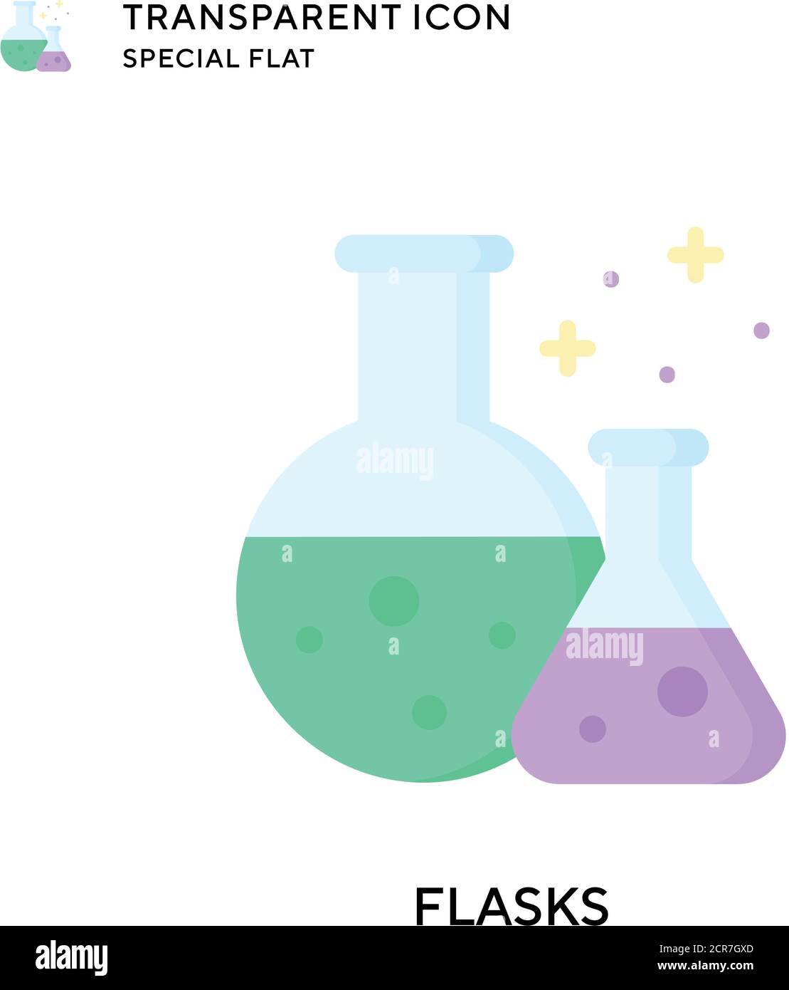 Set of realistic chemical flasks transparent empty funnel hi-res stock ...