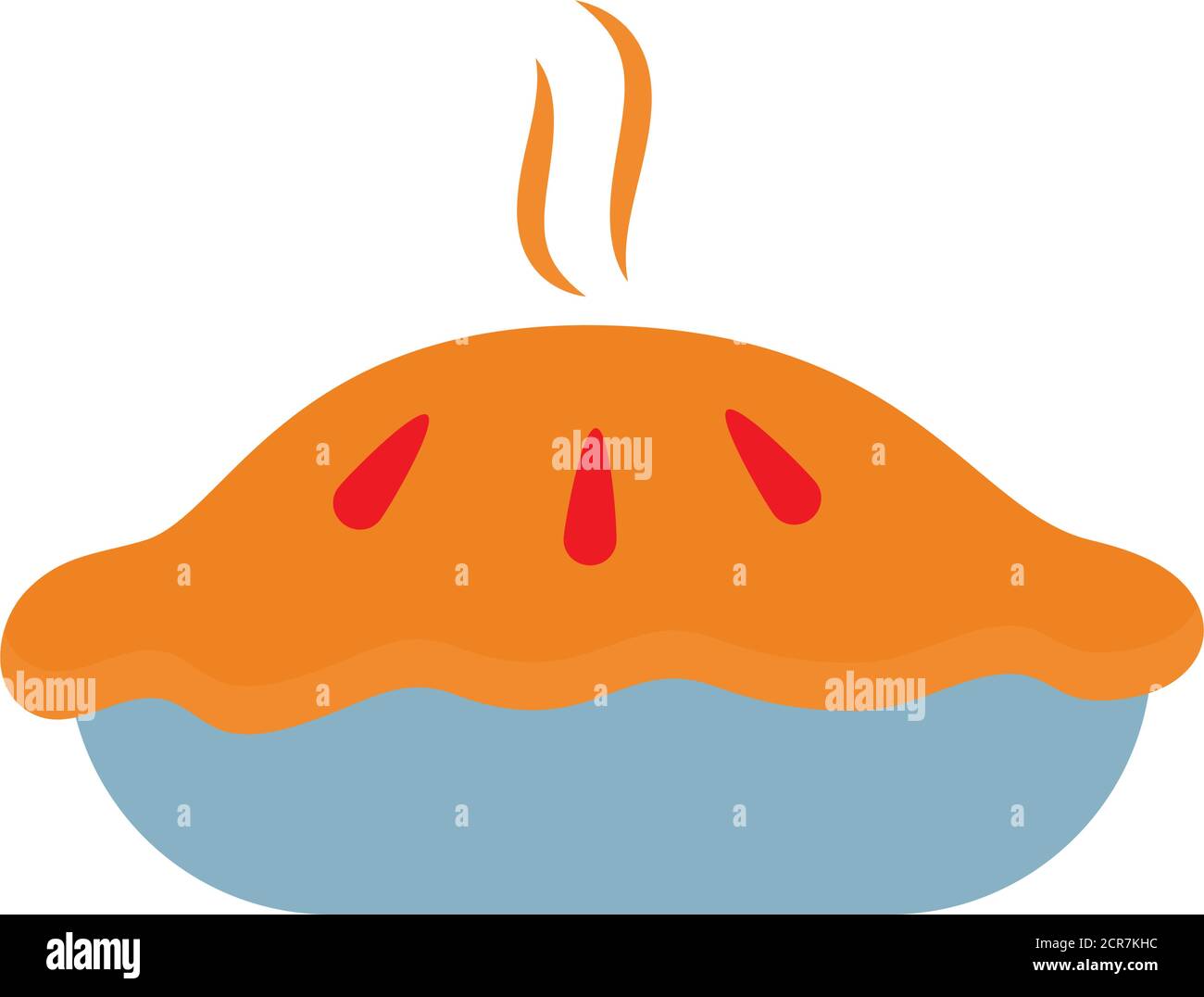 apple pie icon over white background, flat style, vector illustration ...