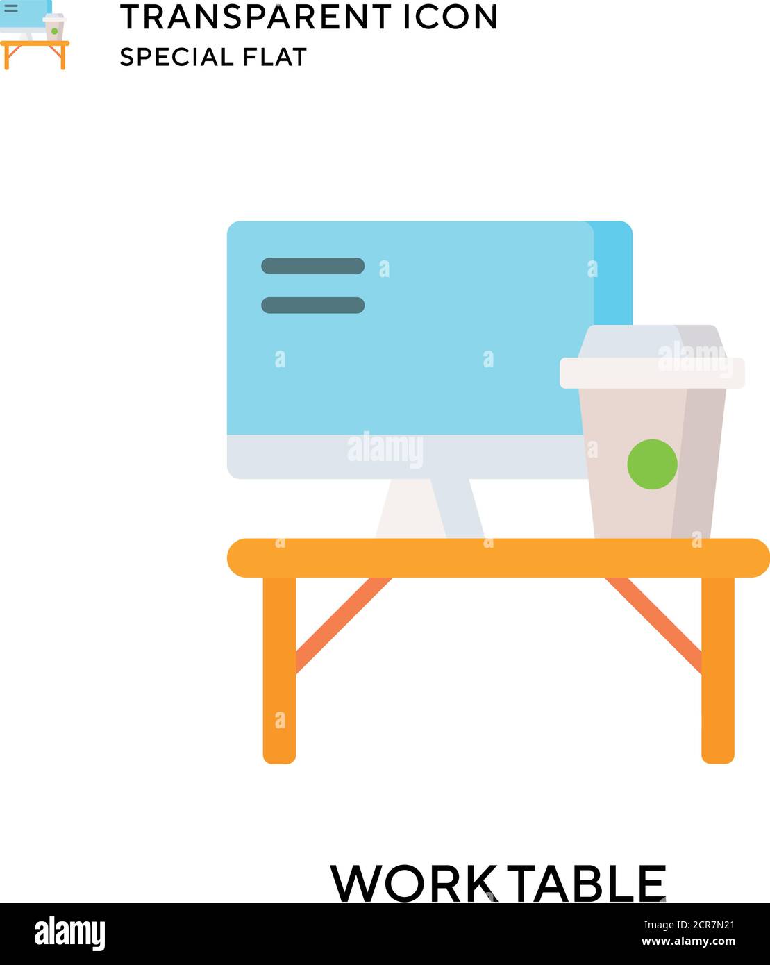 Work table vector icon. Flat style illustration. EPS 10 vector Stock ...