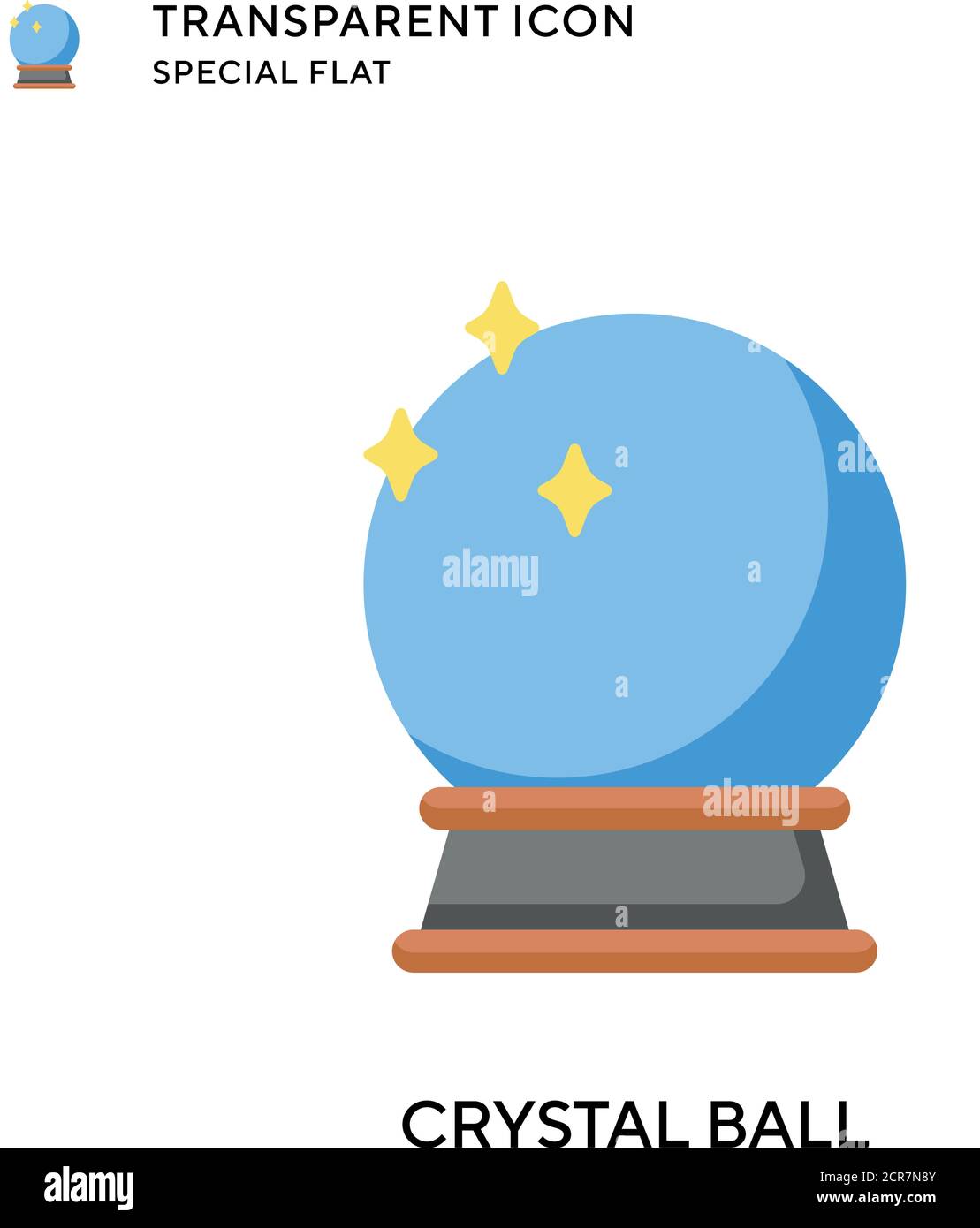Crystal ball vector icon. Flat style illustration. EPS 10 vector Stock ...