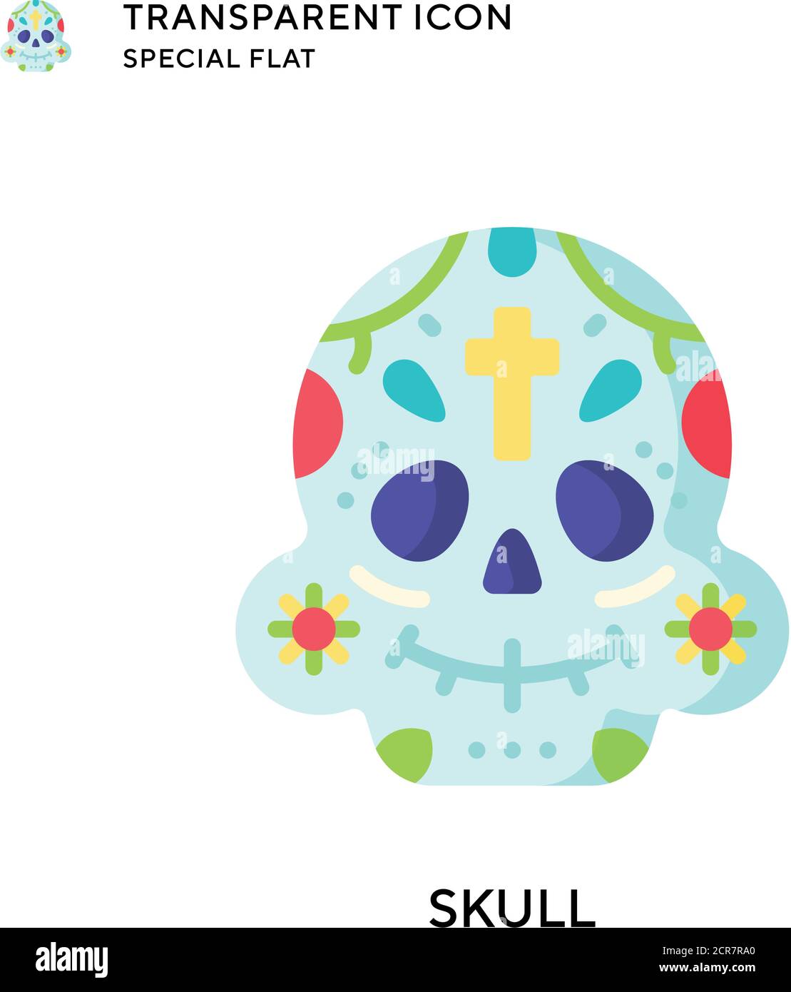 Skull vector icon. Flat style illustration. EPS 10 vector Stock Vector ...