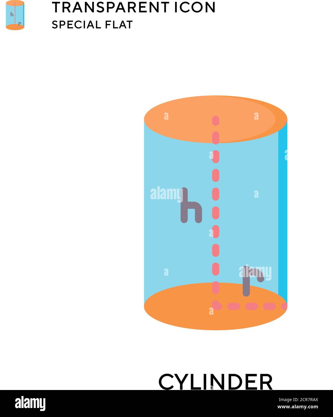 Cylinder vector icon. Flat style illustration. EPS 10 vector Stock ...