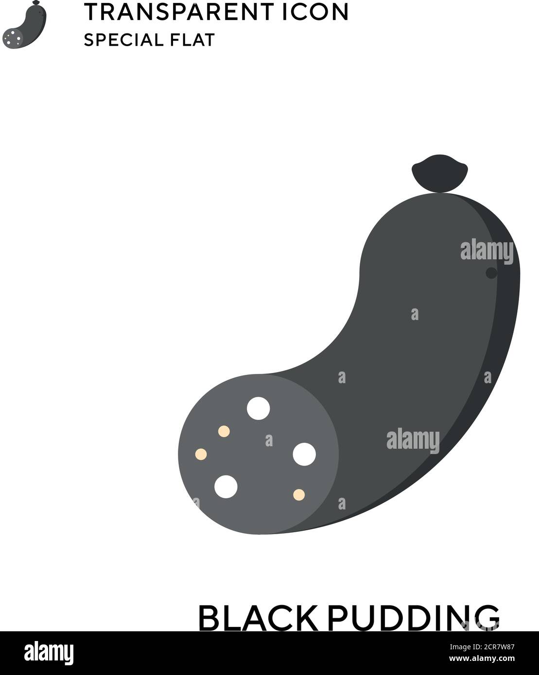 Black pudding vector icon. Flat style illustration. EPS 10 vector Stock ...