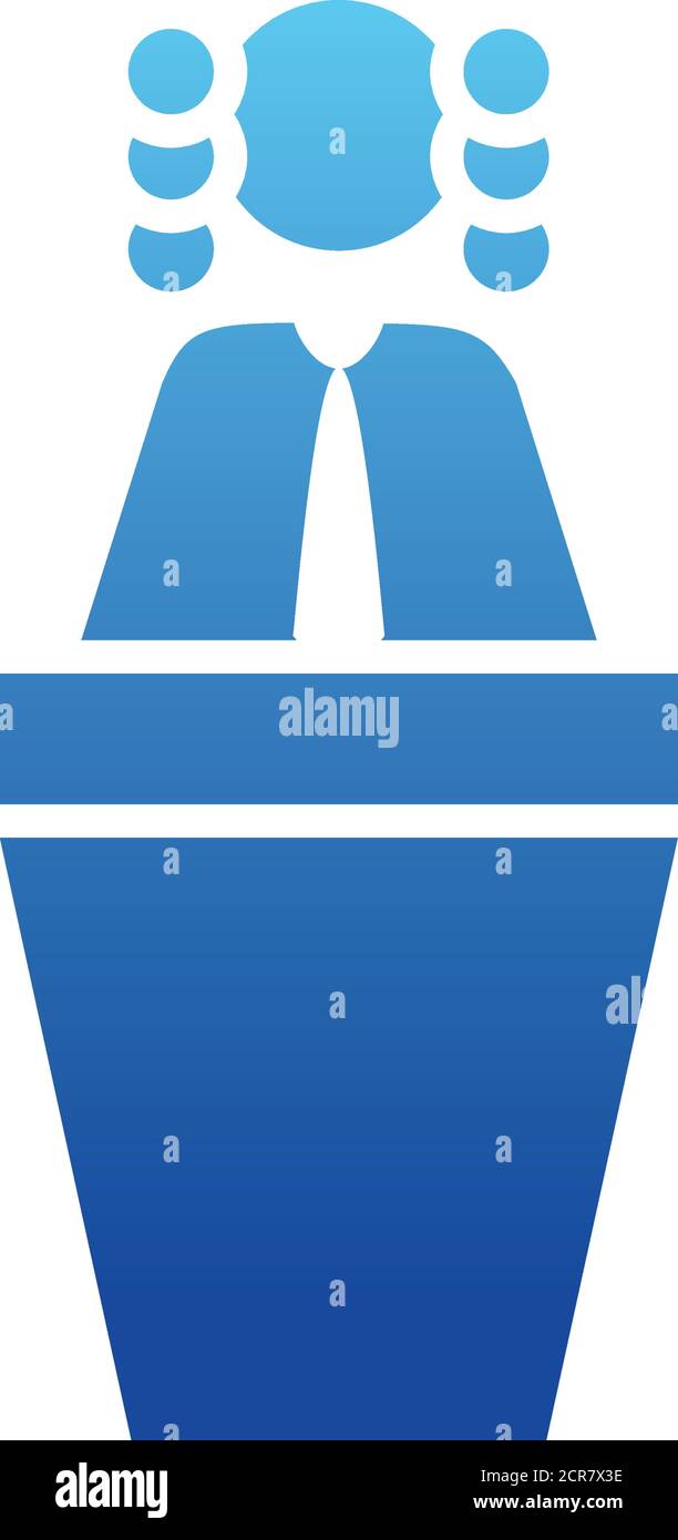 pictogram judge on a podium over white background, gradient style ...